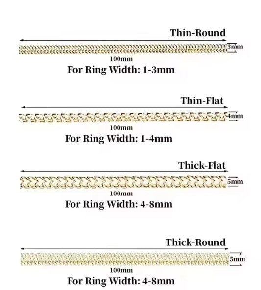 Silicone Ring Size Reducers - 4 sizes (Gold) | FRENELLE NZ